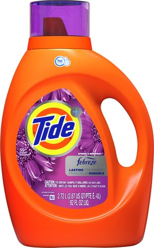 Tide Plus Febreze Freshness HE Turbo Clean Liquid Laundry Detergent, Spring Renewal Scent, 2.72 L (59 Loads) (Packaging May Vary)