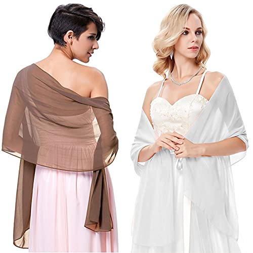 6 Pcs Soft Chiffon Scarf Shawl Long Scarf Wrap for Evening Dresses, Chiffon Hijab Scarves Headwrap for Women(Set 01)