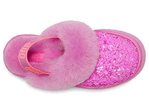 UGG Unisex-Child Funkette Chunky Sequin Slipper, Echinacea, 3 Little Kid