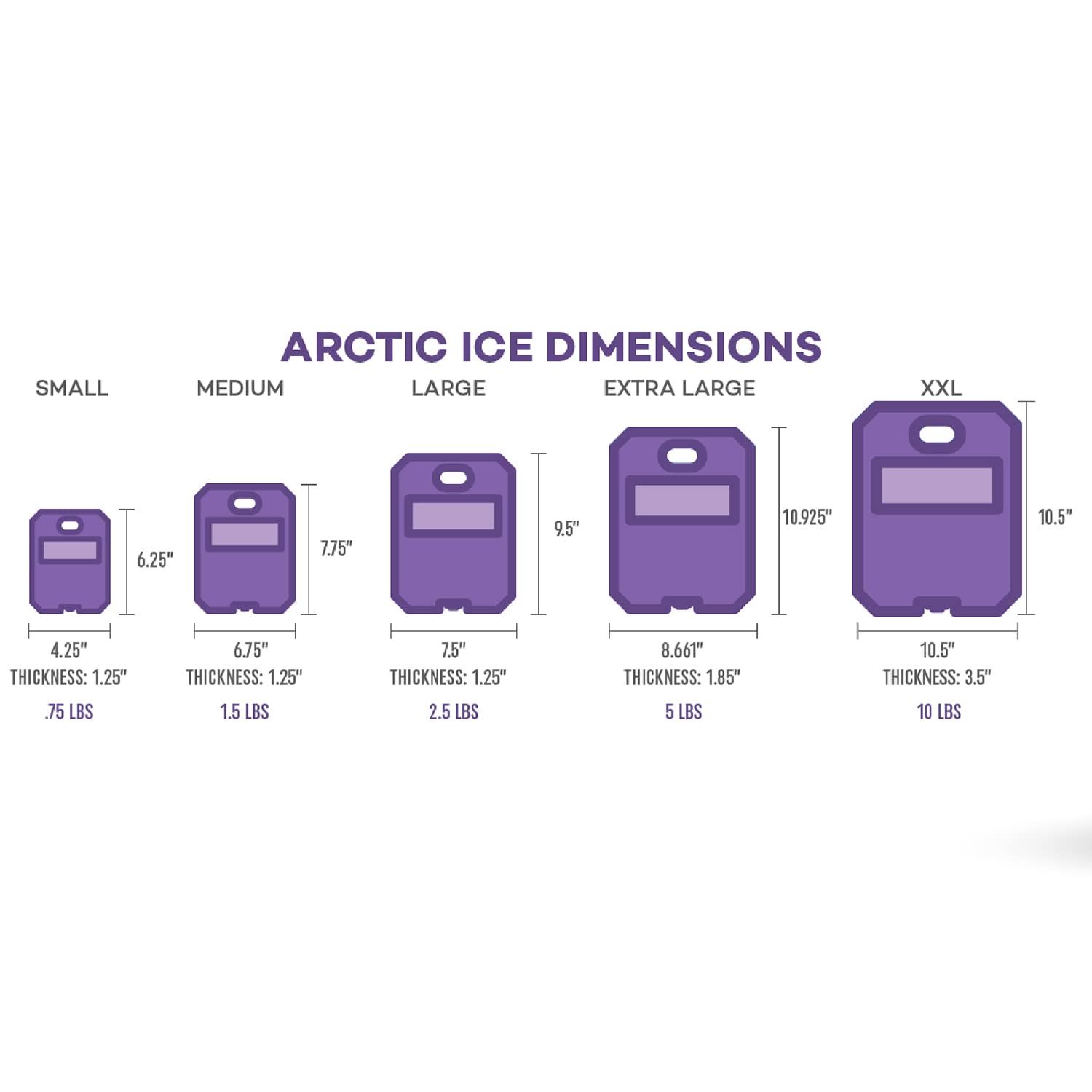Arctic Ice Tundra Series Long Lasting Reusable Ice Pack - 5° Fahrenheit Cooling Point - Designed to Maintain Freezer-Like Temperatures in Coolers, X-Large 5 lbs