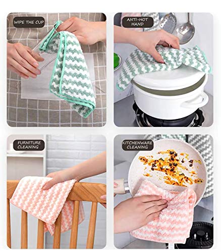YOHOTA Kitchen Towels-Microfiber Cleaning Cloth,Pack of 9,Size:10" x 10",Dish Cloths for Washing Dishes,Dish Rags for Drying Dishes Kitchen Wash Clothes and Dish Towels.