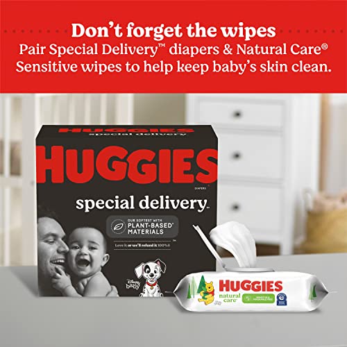 Hypoallergenic Baby Diapers Size 6 (35+ lbs), Huggies Special Delivery, Fragrance Free, Safe for Sensitive Skin, 96 Ct