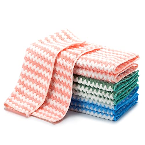 YOHOTA Kitchen Towels-Microfiber Cleaning Cloth,Pack of 9,Size:10" x 10",Dish Cloths for Washing Dishes,Dish Rags for Drying Dishes Kitchen Wash Clothes and Dish Towels.