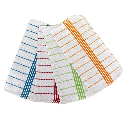 Multi-Purpose Cleaning Cloths , Kitchen Cleaning Towel , Wash Cloth , Dish Cloth ,Perfect for Kitchens, Dishes, Car, Dusting, Drying Rags, 11.5 x 11.5", Set of 10 - Teal Lattice