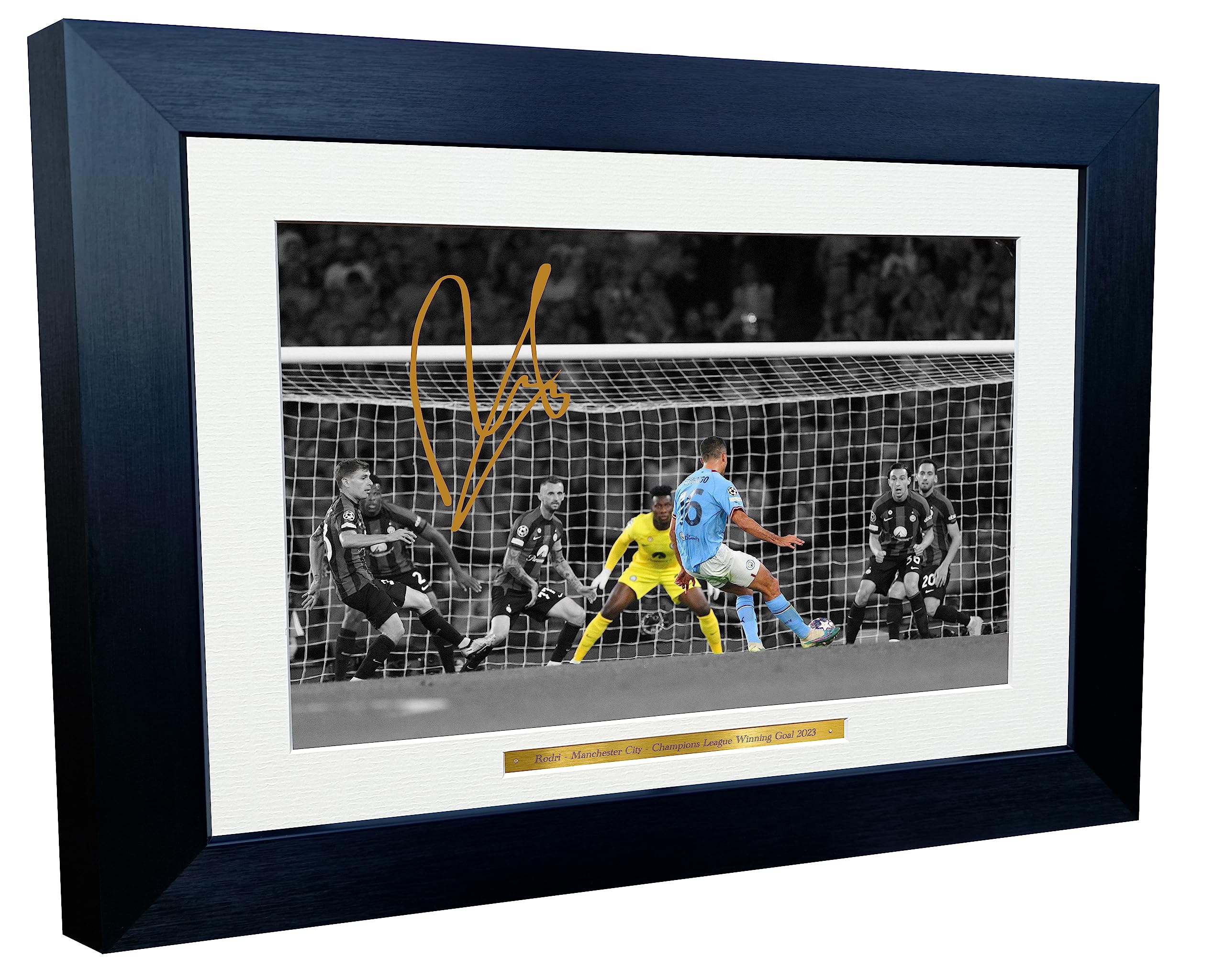 12x8 A4 Rodri Rodrigo Hernández Cascante Manchester City Champions League Winning Goal Autographed Signed Photo Photograph Picture Frame Football Soccer Poster Gift