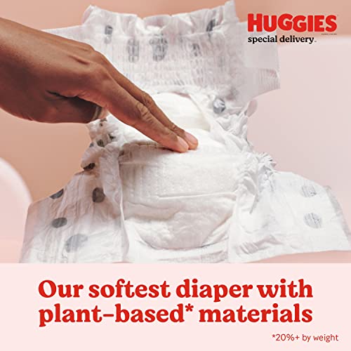 Hypoallergenic Baby Diapers Size 6 (35+ lbs), Huggies Special Delivery, Fragrance Free, Safe for Sensitive Skin, 96 Ct