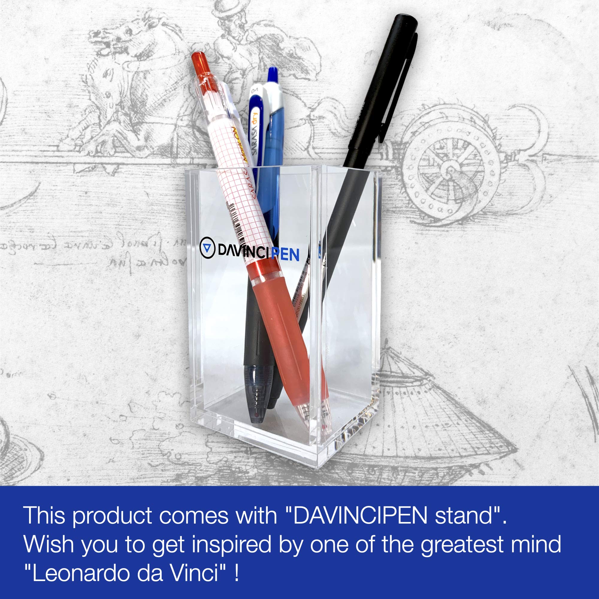 Pilot frixion erasable pens 0.5mm Gel Ink Ballpoint Pens Fine Point Black, Red, Blue ink Pack of 3 with DAVINCIPEN Acrylic Pen Holder