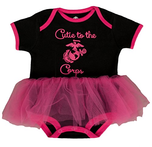 Baby Girls U.S. Marine Corps Logo “Cutie to the Corps” Bodysuit (0-3 Months)