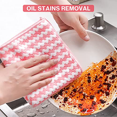 AMITER Kitchen Dish Towels, 100% Cotton Kitchen Towels and Dishcloths Set, 10 Pack Dish Cloths for Washing Dishes Dish Rags for Drying Dishes Kitchen Wash Clothes Cleaning Towel