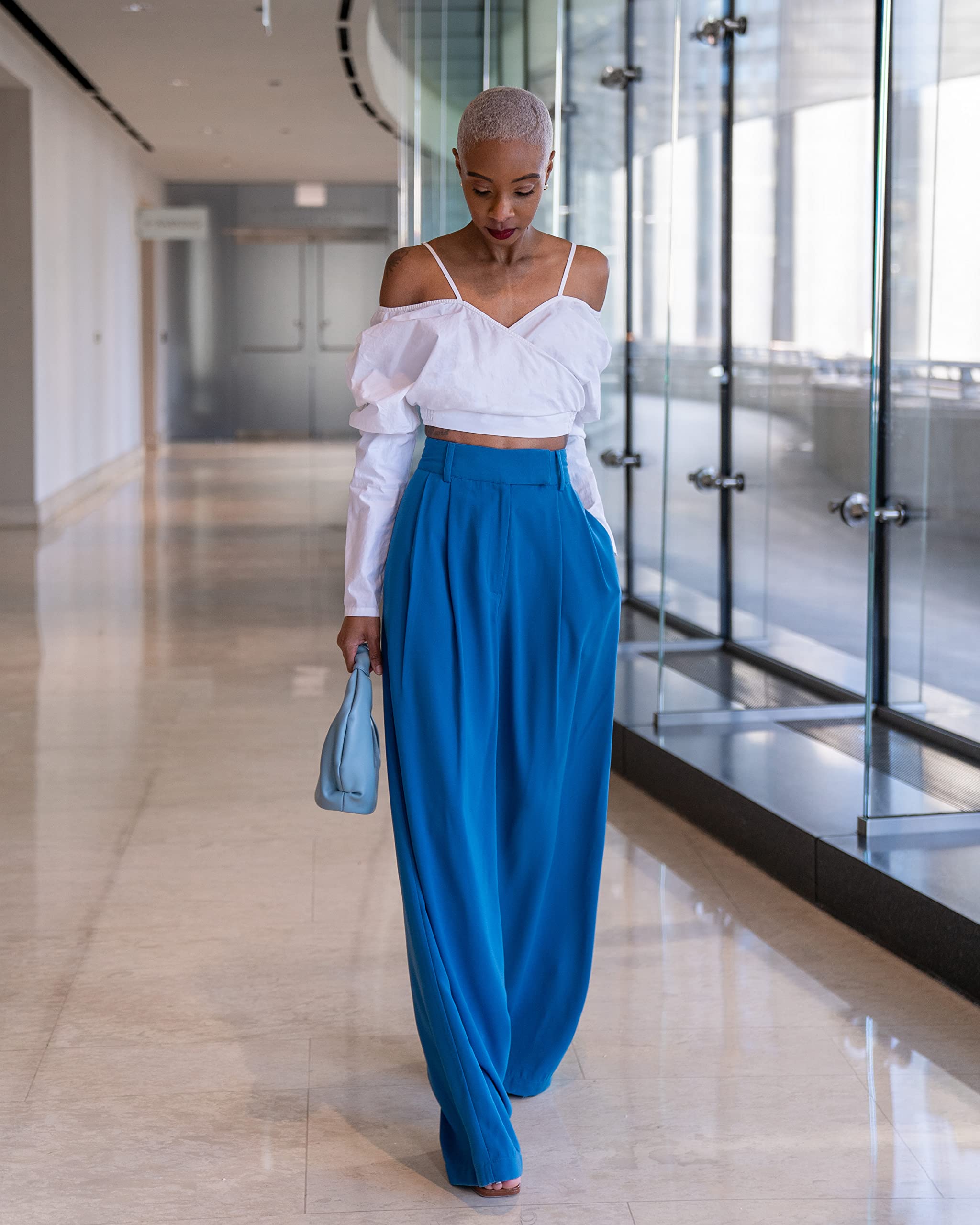 The Drop Women's White Off Shoulder Draped Crop Top by @signedblake, L