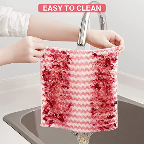 AMITER Kitchen Dish Towels, 100% Cotton Kitchen Towels and Dishcloths Set, 10 Pack Dish Cloths for Washing Dishes Dish Rags for Drying Dishes Kitchen Wash Clothes Cleaning Towel