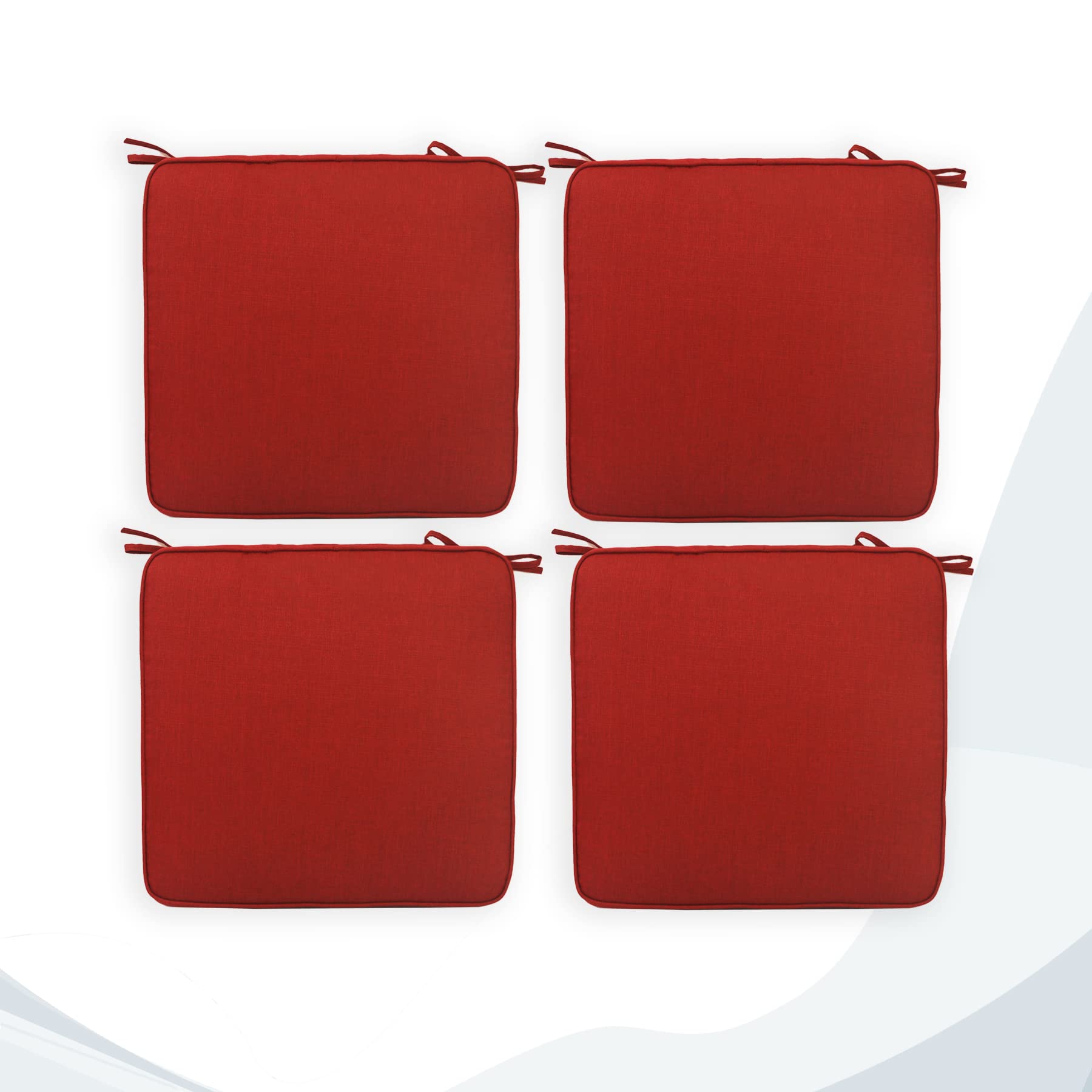 Sunshine Outdoor Indoor/Outdoor Patio Chair Cushion Outdoor Seat Cushions for Patio Furniture 20x20x2.8 inch Set of 4 Chili