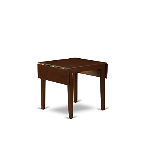 East West Furniture NDBA3-MAH-18 3 Piece Kitchen Table Set Contains a Rectangle Dining Room Table with Dropleaf and 2 Brown Linen Linen Fabric Parson Dining Chairs, 30x48 Inch, Mahogany