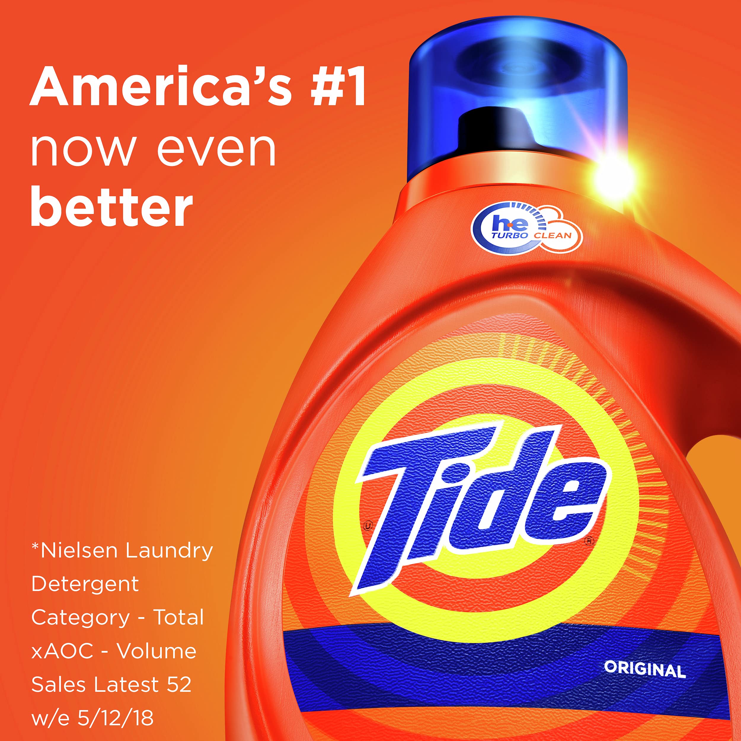 Tide Liquid Laundry Detergent Soap, High Efficiency (HE), Original Scent, 64 Loads (Pack of 2)
