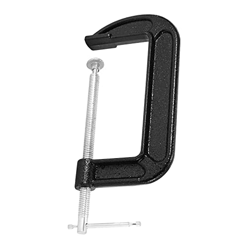 FUNSUEI 4 PCS 6 Inch C-Clamp, Malleable Iron C Clamp with Swivel Pad, Heavy Duty C-Clamp with 6 Inch Jaw Opening for Woodworking, Clamping, Welding, Black