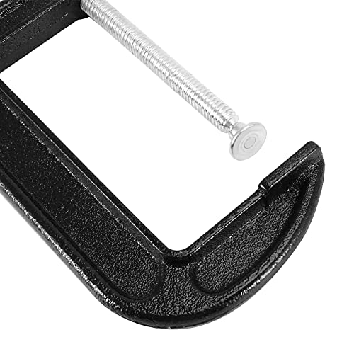 FUNSUEI 4 PCS 6 Inch C-Clamp, Malleable Iron C Clamp with Swivel Pad, Heavy Duty C-Clamp with 6 Inch Jaw Opening for Woodworking, Clamping, Welding, Black