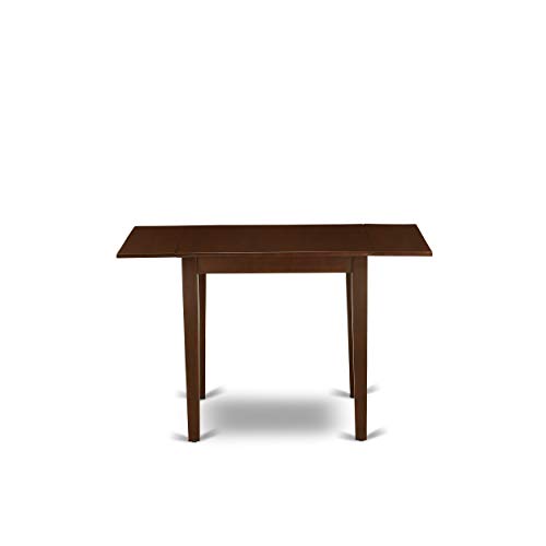 East West Furniture NDBA3-MAH-18 3 Piece Kitchen Table Set Contains a Rectangle Dining Room Table with Dropleaf and 2 Brown Linen Linen Fabric Parson Dining Chairs, 30x48 Inch, Mahogany