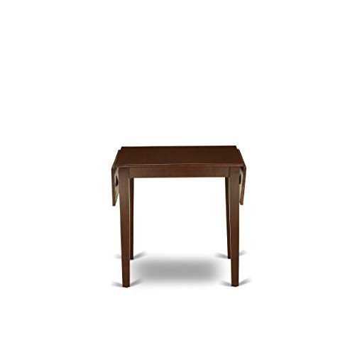 East West Furniture NDBA3-MAH-18 3 Piece Kitchen Table Set Contains a Rectangle Dining Room Table with Dropleaf and 2 Brown Linen Linen Fabric Parson Dining Chairs, 30x48 Inch, Mahogany