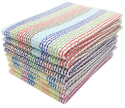 Mia'sDream Cleaning Rags Tidy Cotton Dish Cloths Dish Rags Cleaning Cloth, Absorbent Odor Free Dishcloths Kitchen Dish Towels, 13inch x 13inch 8 Pack Multi Colors