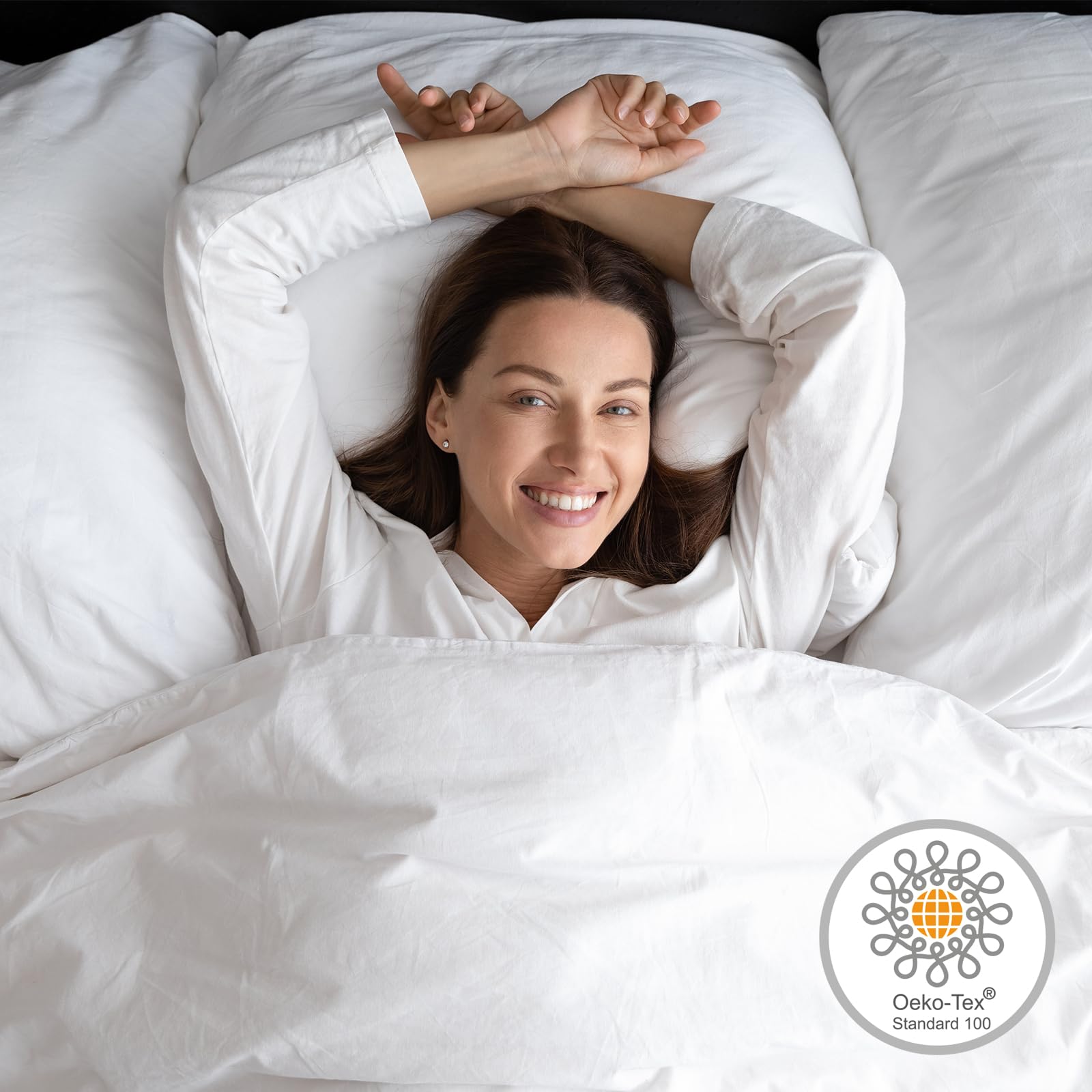 APSMILE Solid White Duvet Cover Set Queen Size, 3 Pieces with 1 Duvet Cover 90x90 Inches and 2 Shams (No Comforter), Soft Brushed Washed Cotton-Like Duvet Cover with Button Closure