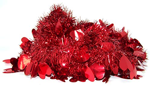 Valentines Day Garland Heart Tinsel, Pack of 3, 36 Feet Total