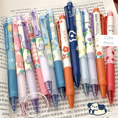 MOZXIRZ 4-in-1 Cute Flower Pens - 0.5mm Fine Point, Retractable, Erasable, Pink Ink for Office, School, Women & Girls