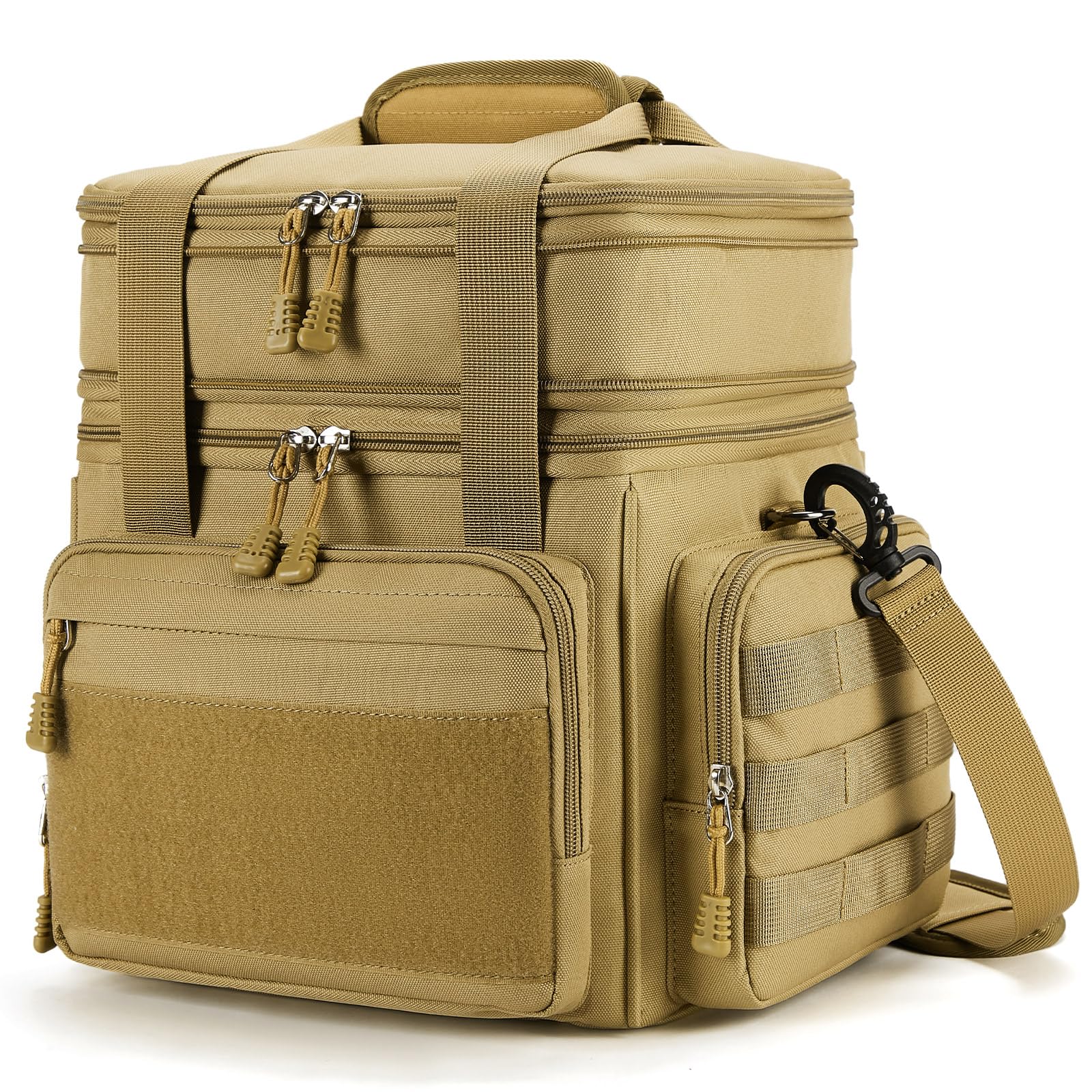 Gafetrey Large Tactical Lunch Box for Men, Insulated Lunch Bag Adult, Thermal Lunchbox Leakproof Waterproof Cooler Bag, Dual Compartment Lunch tote, Large Lunch Pail for Work Office Camping 24L