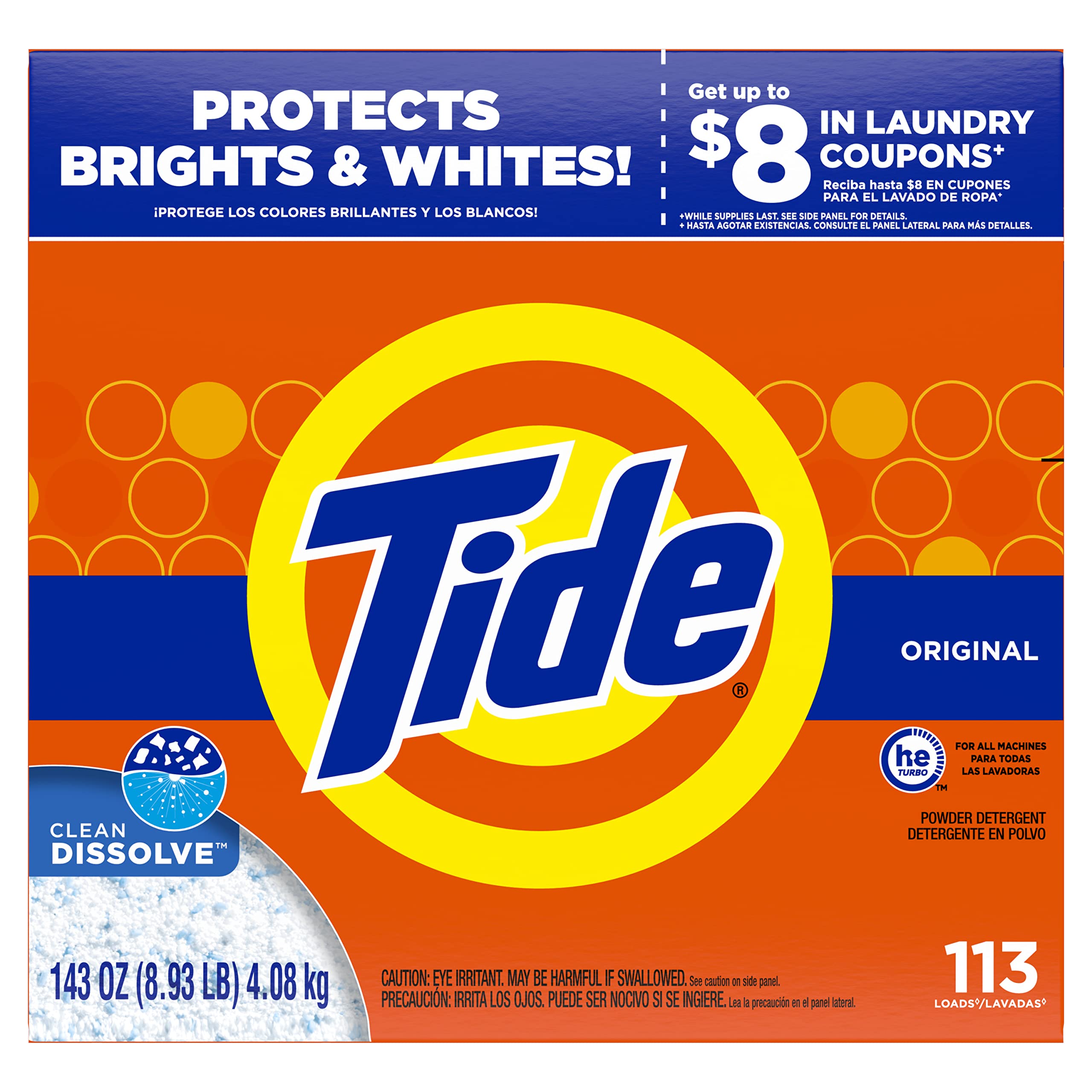 Tide Powder Laundry Detergent Original, 143 Ounce (Packaging May Vary)