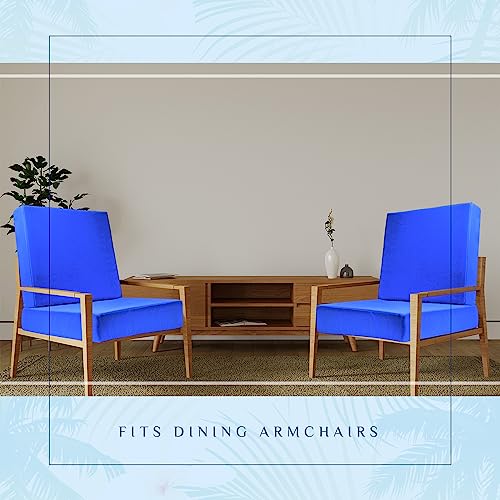 Batiyeer 8 Pcs Outdoor Cushion Slipcovers Patio Chair Cushion Covers Replacement Waterproof Square Outdoor Seat, 20 x 20 x 4 Inch (Royal Blue)
