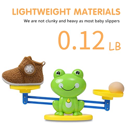 FEETCITY Infant Baby Girl Boy Booties Slippers Soft Bedroom Shoes Toddler Crib Warm Shoe First Walker Ankle Booties 12-18 Months