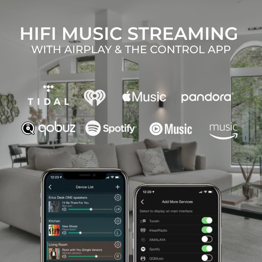 Audioengine B-Fi Multiroom Smart Home Wireless Wi-Fi Streaming Music Audio Adapter
