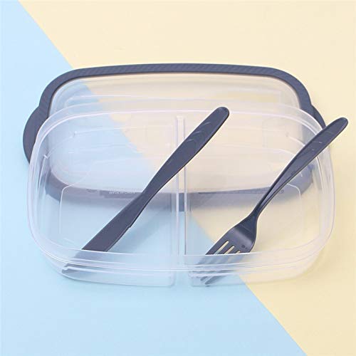 GAGALU Metal Lunch Box Plastic Bento Box Meal Storage Food Prep Lunch Box 2 Compartment Reusable Microwavable Containers Home Lunchbox
