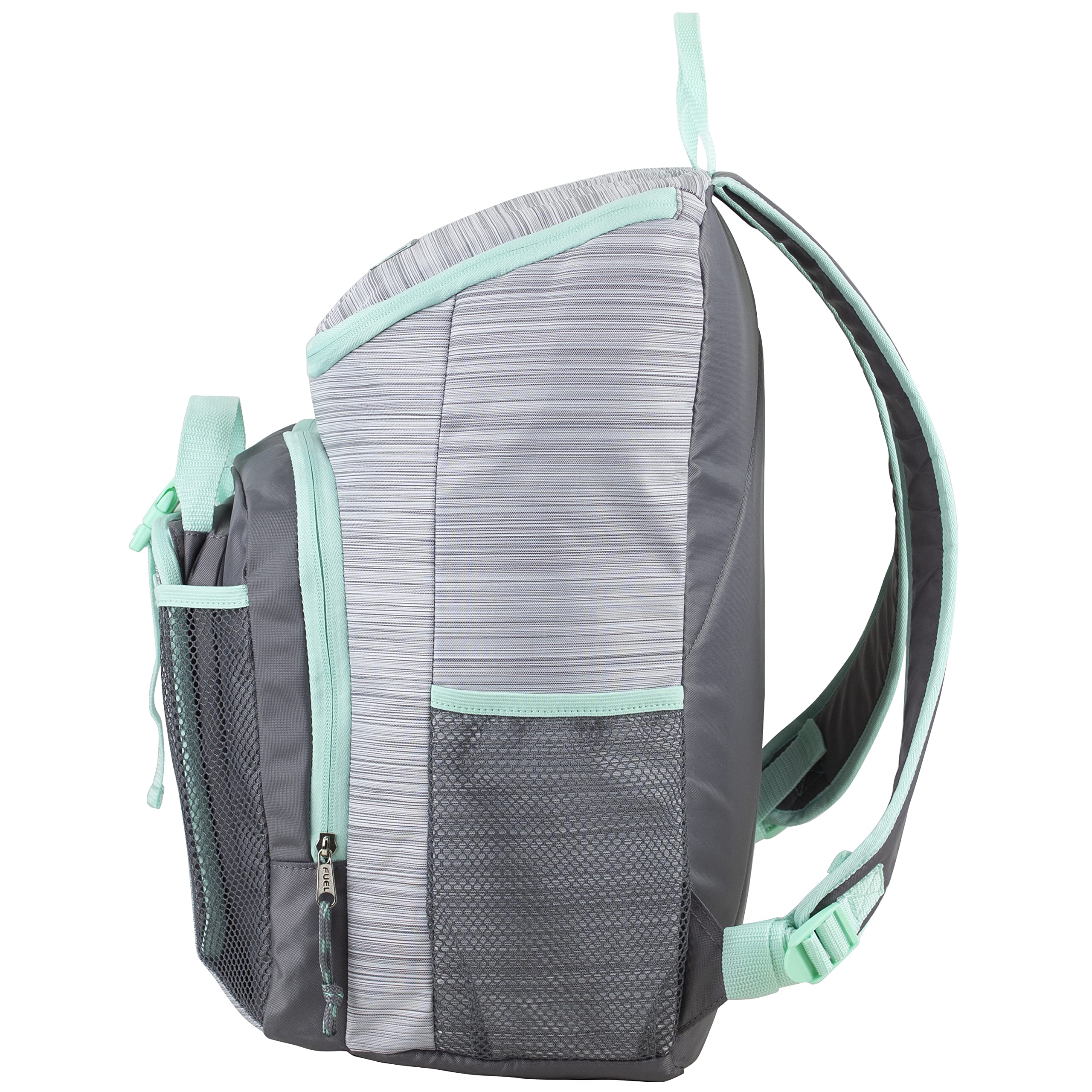 FUEL Top Loader Backpack with Lunch Box Combo – 18” Two Compartment Water Resistant Durable Adjustable Straps with Side Water Bottle Pockets 2 in 1 Set – Slate Grey