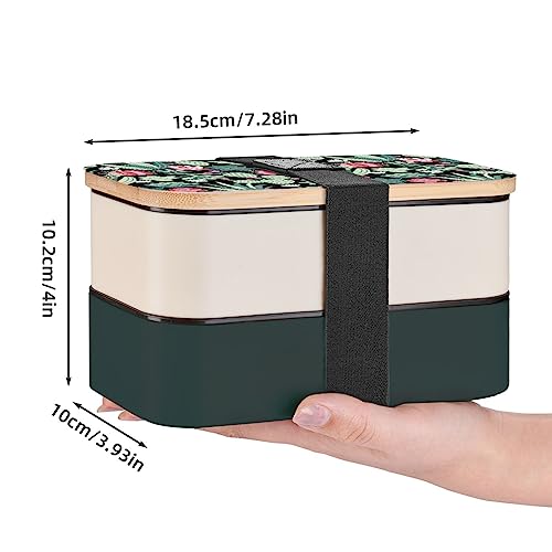 Cactus Premium Bento Lunch Box, 2 Compartments Leakproof Lunch Box With Cutlery For Adults, Microwave & Dishwasher Safe