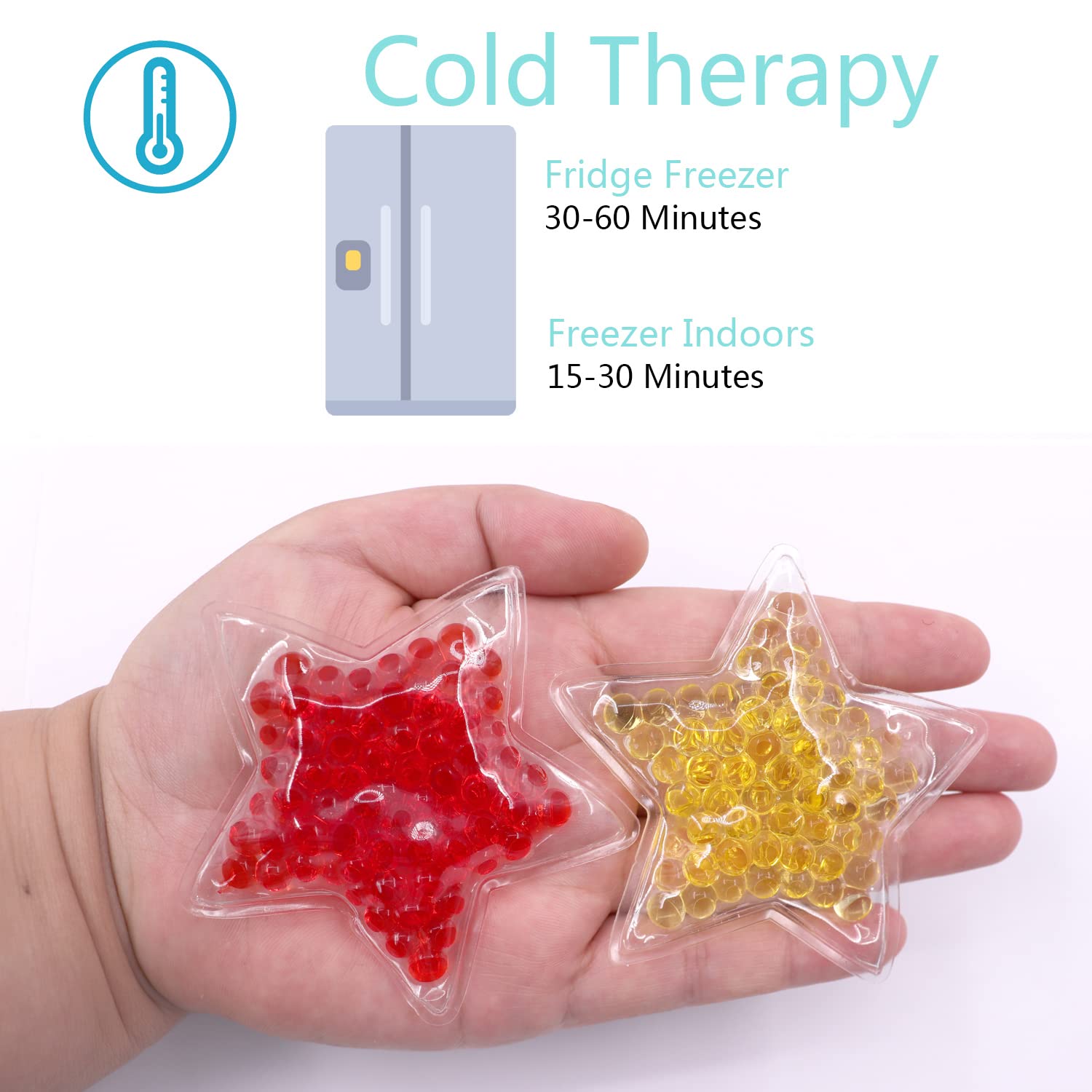 Boo Boo Ice Pack, Kids Cold Packs for Wisdom Teethache Fever, Gel Ice Pack for Bump and Bruises Injuries Pain Relief - Cold Compress for Headache (7 Star)