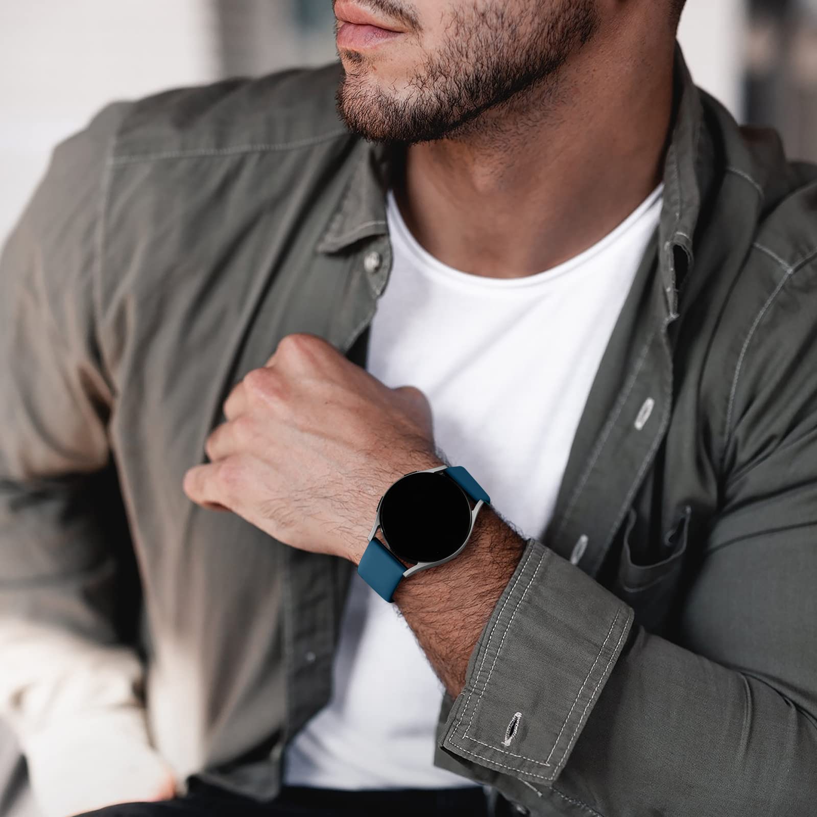 Maledan 15 Pack Bands Compatible with Samsung Galaxy Watch 7/6/5/4, 40mm/44mm, Silicone Sports Strap Women Men, Large