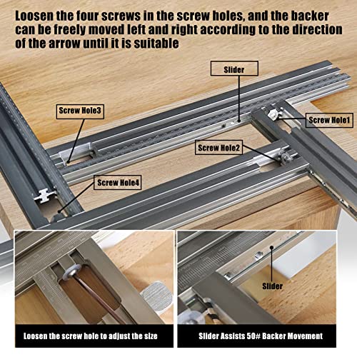 CDIYTOOL Adjustable Backing Auxiliary Guide Rail Milling Groove Engraving Guide Rail Woodworking Edger 50# Backer, Universal Track Saw Guide with Fence Clamp G-Clamp Bracket DIY Woodworking Tools