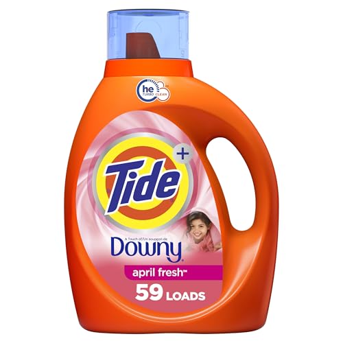 Tide with Downy Laundry Detergent Liquid Soap, High Efficiency (HE), April Fresh Scent, 59 Loads 92 fl oz