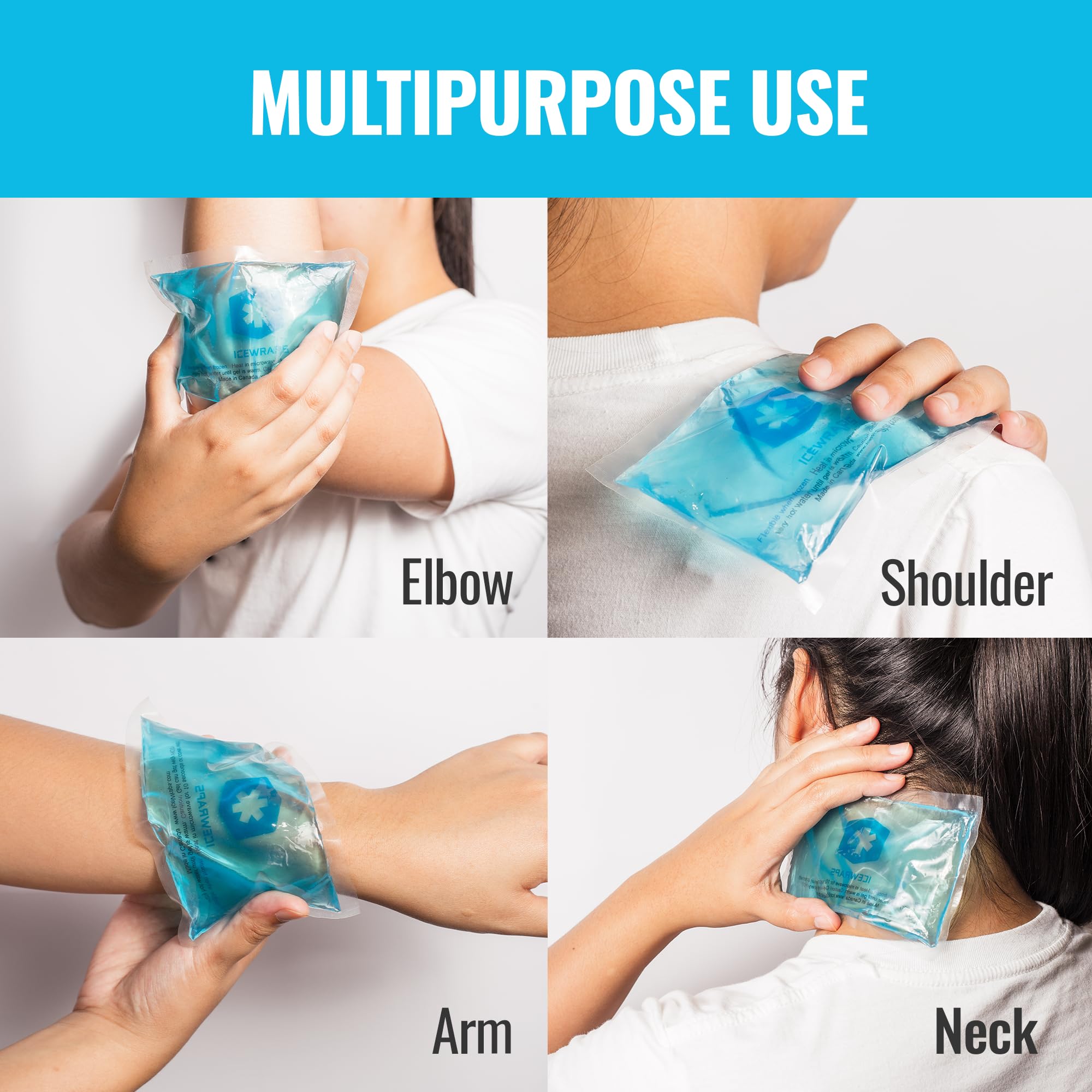 ICEWRAPS Hot & Cold Ice Packs - 3 x 5 in. Soft Gel Ice Packs β Reusable for Injuries Headaches, Joints, Fevers, & More β Made of Pro-Grade, Puncture-Proof Material (6 Packs)