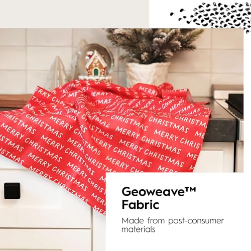 GEOMETRY Christmas Kitchen Towels - Quick Dry Microfiber Cloth Dish Towels for Kitchen Drying - Premium Quick Dry Towel (Classy Christmas, 1 Pack)