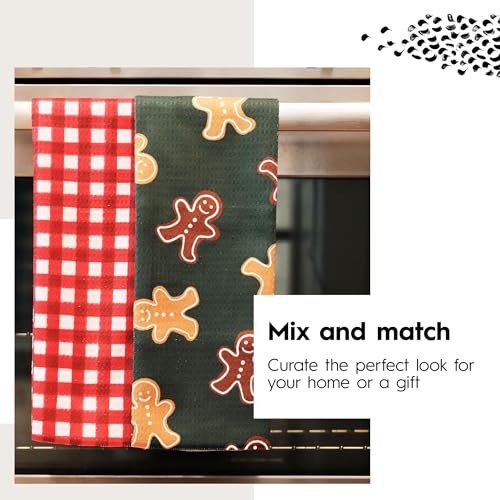 GEOMETRY Christmas Kitchen Towels - Quick Dry Microfiber Cloth Dish Towels for Kitchen Drying - Premium Quick Dry Towel (Classy Christmas, 1 Pack)