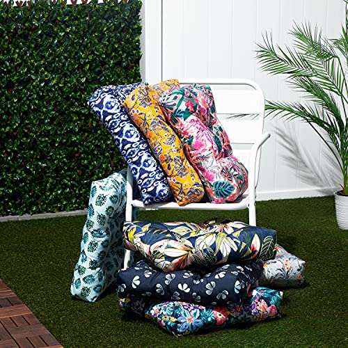 Classic Accessories for Vera Bradley Water-Resistant Patio Chair Cushions, 19 x 19 x 5 Inch, 2 Pack, Rain Forest Canopy Coral