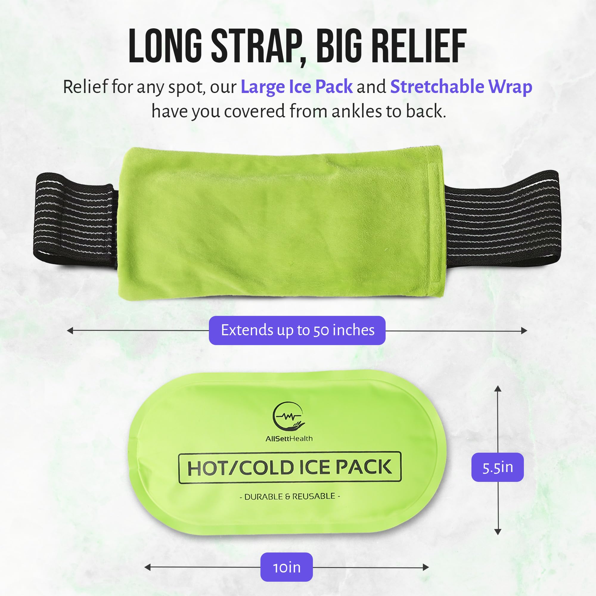 Reusable Hot and Cold Gel Ice Pack Wrap (4 Pack) for Injuries | Adjustable & Flexible for Knees, Back, Shoulders, Arms, and Legs – Reusable
