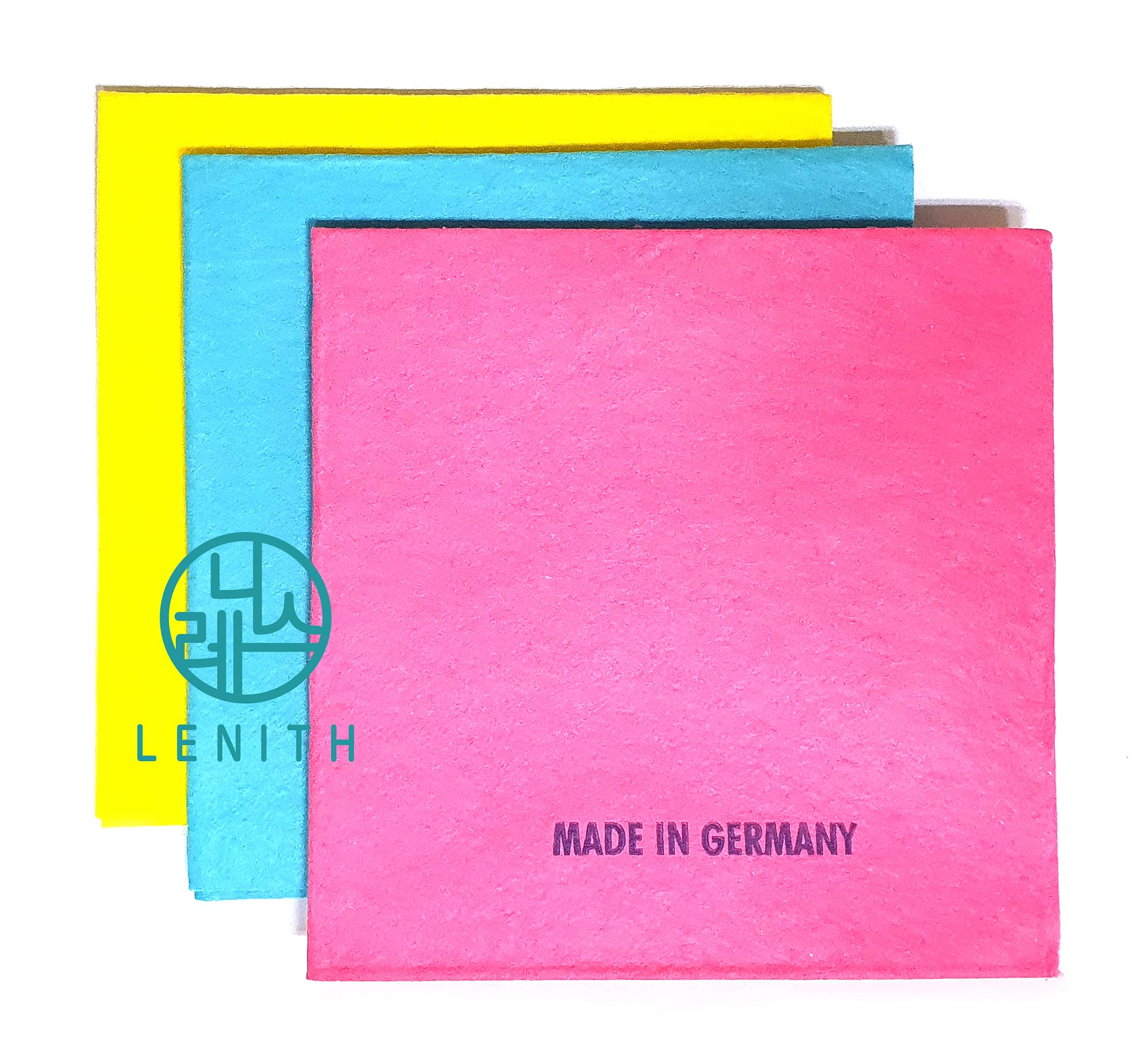 LENITH [15 Packs] German Universal Household Color Dish Cloths (3 Colors, 15ea) Machine Washable Super Absorbent, Drying Eco-Friendly Non-Woven Fabric Kitchen Cleaning Cloth