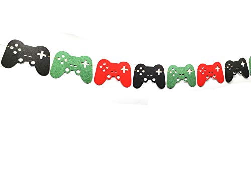 Video Game Controller Banner Video Game Controller Garland, Video Game Party Decorations, Video Game Birthday, Level Up Birthday (Green Red Black)