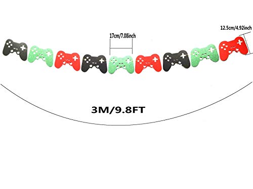 Video Game Controller Banner Video Game Controller Garland, Video Game Party Decorations, Video Game Birthday, Level Up Birthday (Green Red Black)
