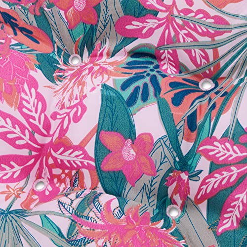Classic Accessories for Vera Bradley Water-Resistant Patio Chair Cushions, 19 x 19 x 5 Inch, 2 Pack, Rain Forest Canopy Coral