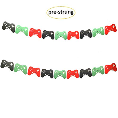 Video Game Controller Banner Video Game Controller Garland, Video Game Party Decorations, Video Game Birthday, Level Up Birthday (Green Red Black)