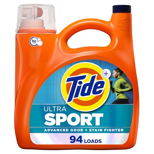 Tide Plus Febreze Sport Odor Defense Liquid Laundry Detergent Soap, HE Compatible, 94 Loads, 132 fl oz