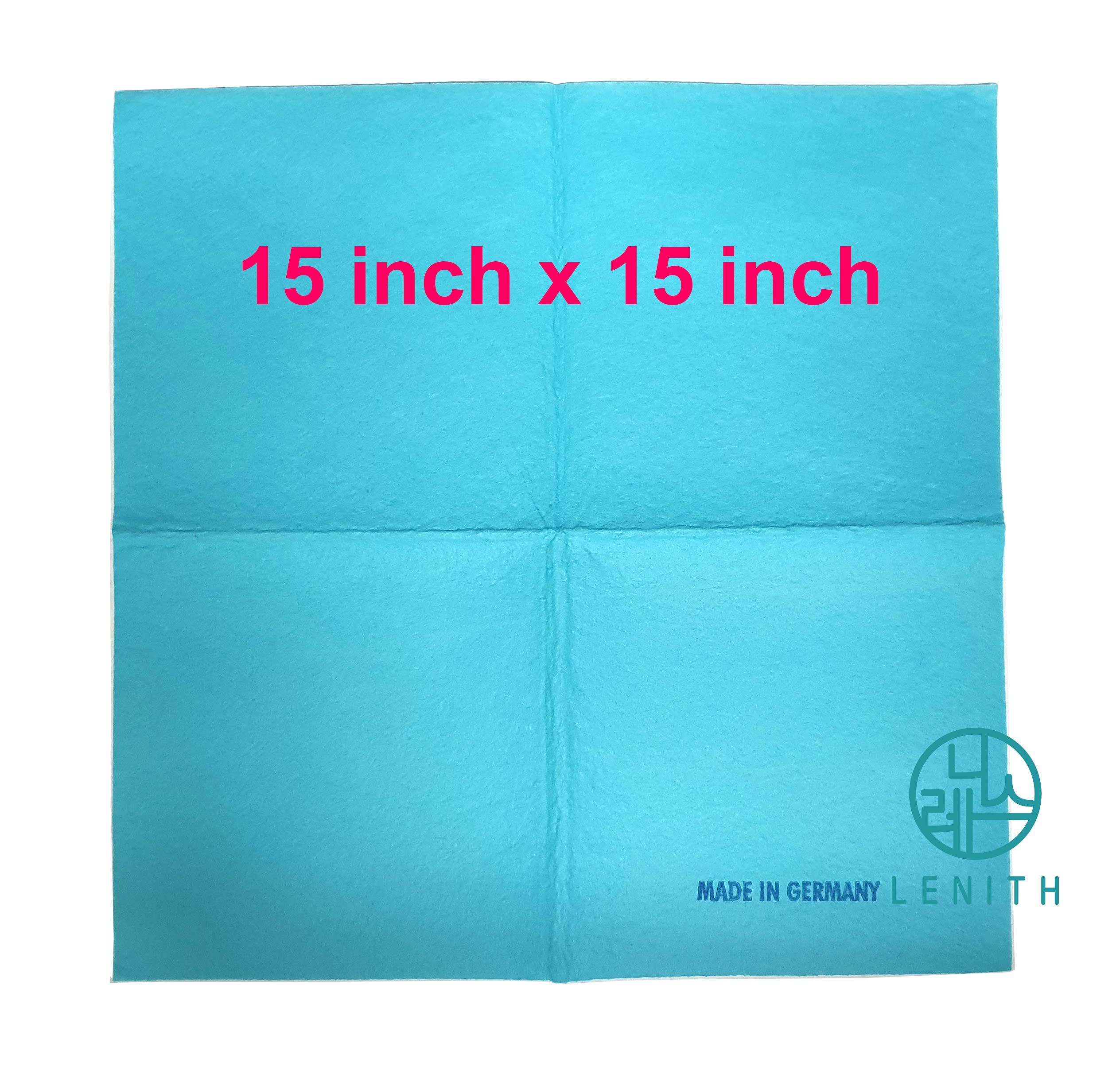 LENITH [15 Packs] German Universal Household Color Dish Cloths (3 Colors, 15ea) Machine Washable Super Absorbent, Drying Eco-Friendly Non-Woven Fabric Kitchen Cleaning Cloth
